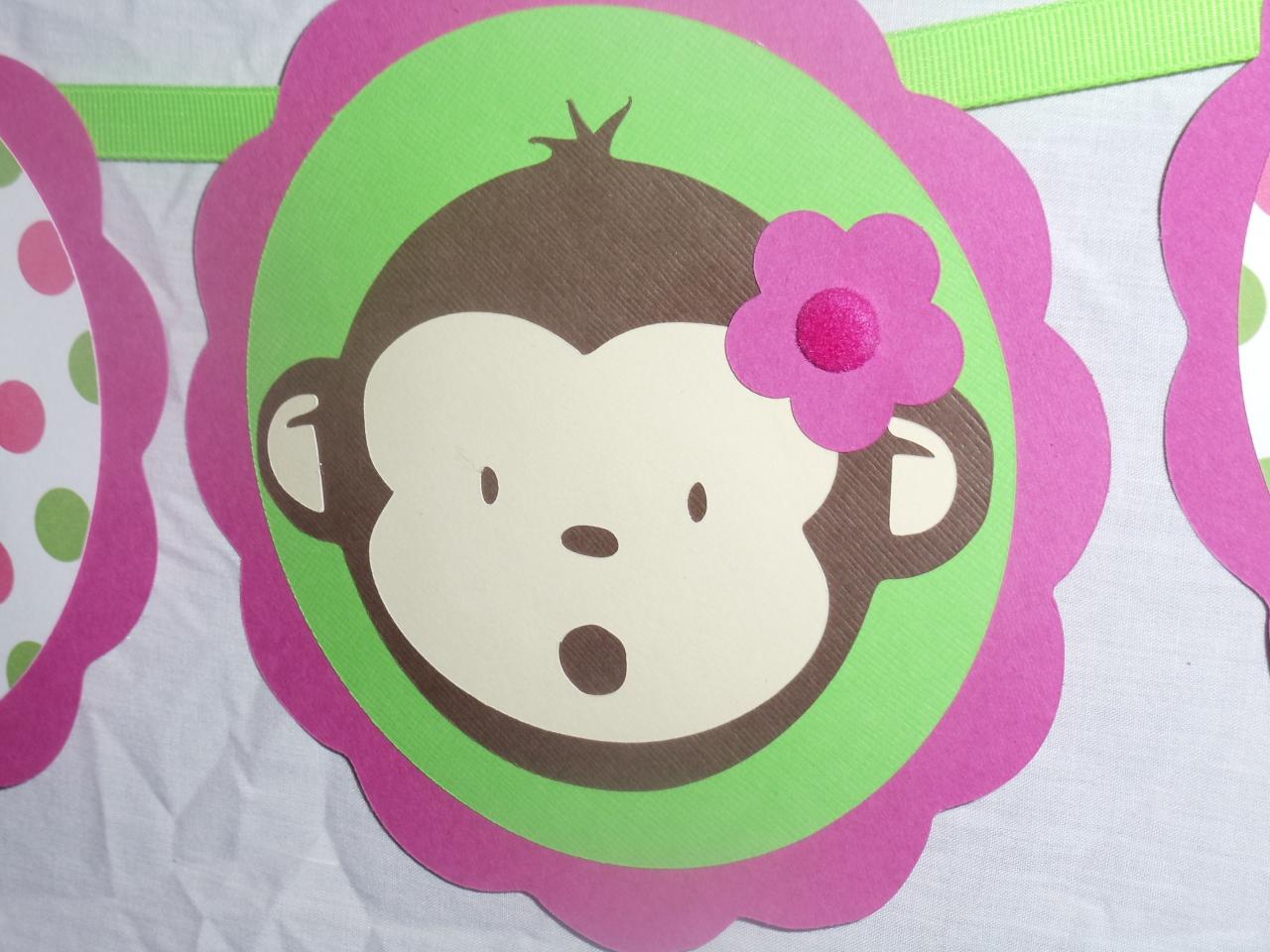 Monkey Birthday Or Shower Banner on Luulla