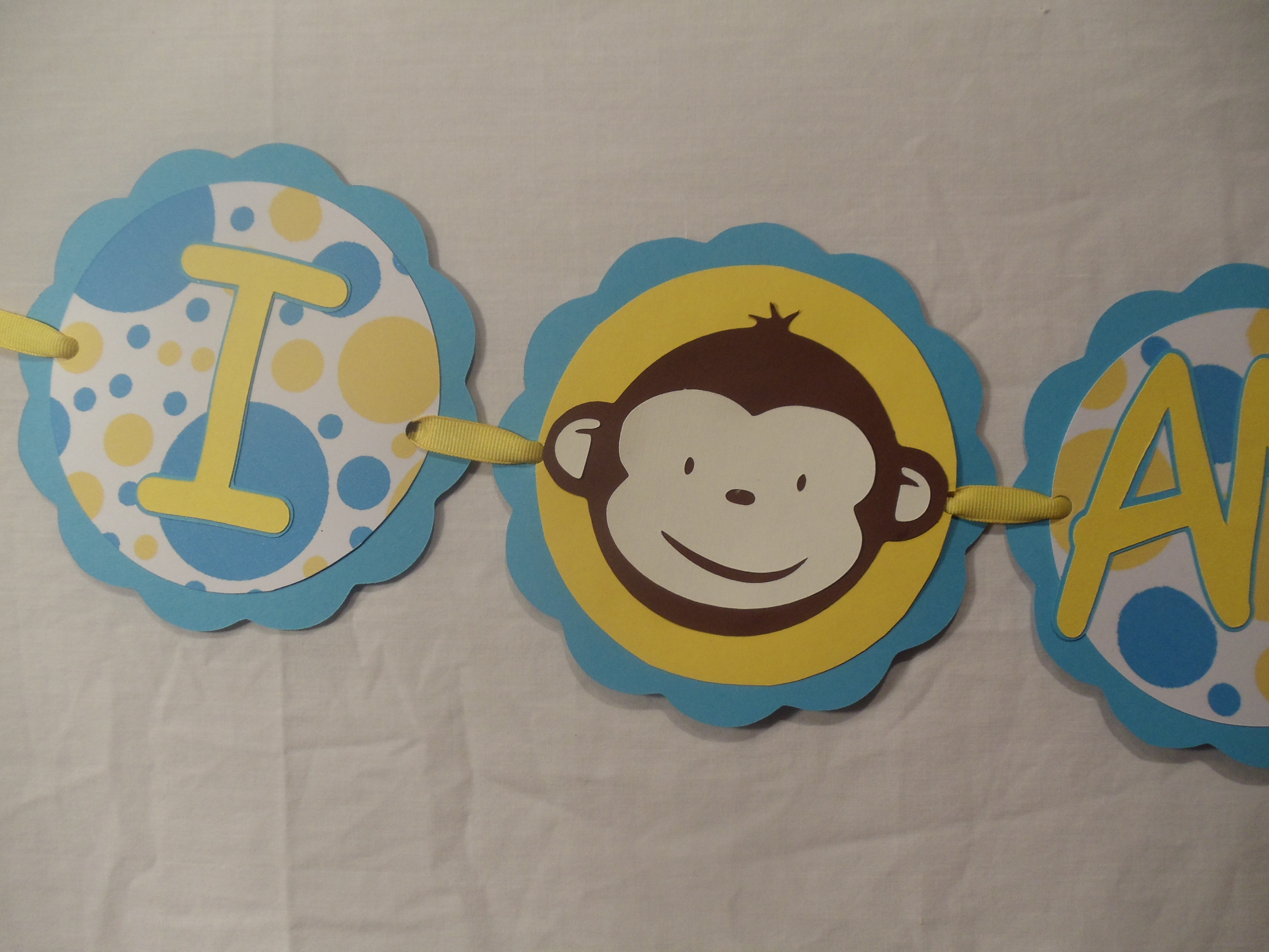Monkey Birthday Or Shower Banner on Luulla